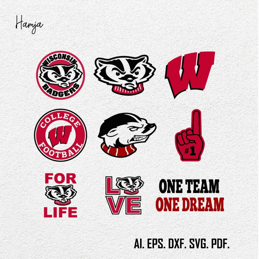 Wisconsin Badgers Bundle File Svg, Sport Svg, Sport Logo Team Svg ...