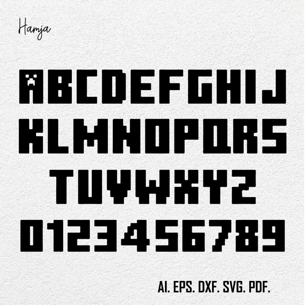 Minecraft Font SVG, Minecraft SVG, Minecraft Alphabet, Minecraft ...