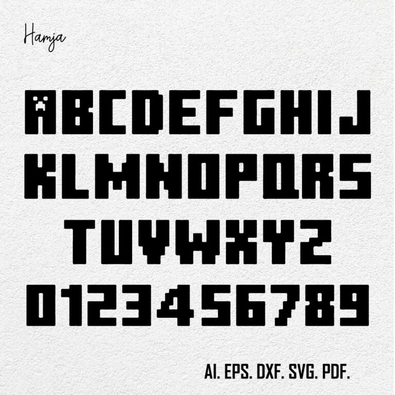 Minecraft Font SVG, Minecraft SVG, Minecraft Alphabet, Minecraft ...