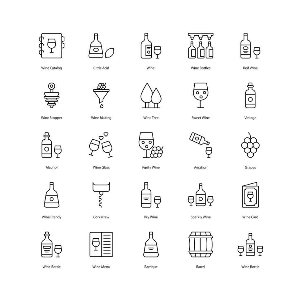 Winery Icon Set Wine Icons - MasterBundles