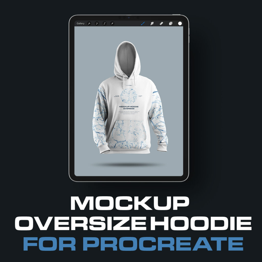 7 Mockups Oversize Hoodie in 3D Style for Procreate on the iPad ...