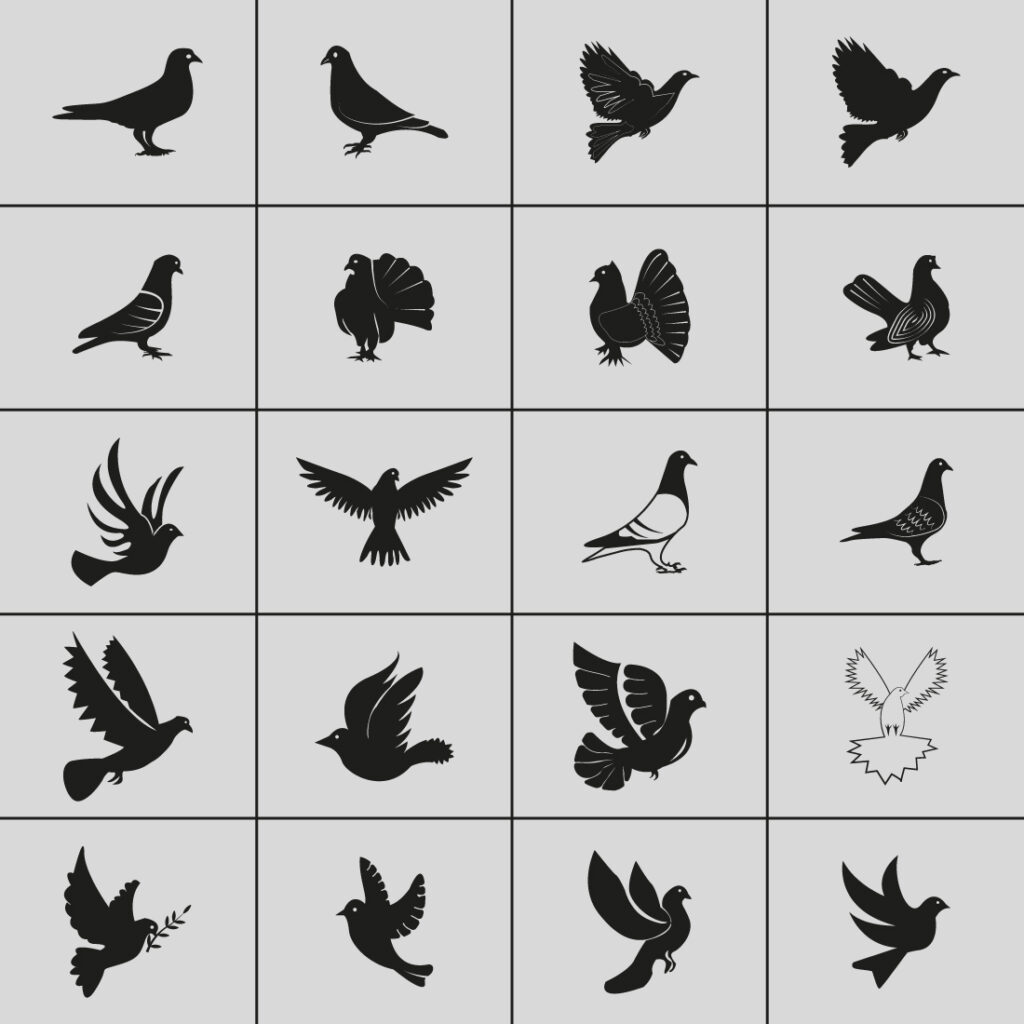 Pigeon hand-drawn designs - MasterBundles