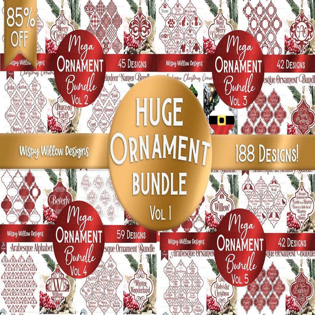 Huge Ornament SVG Bundle Arabesque Christmas Ornaments SVG - MasterBundles