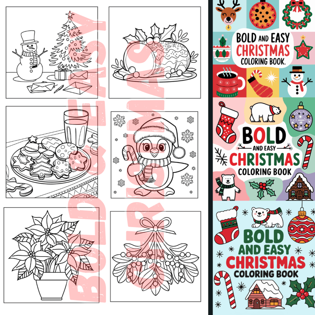 Bold and Easy Christmas Coloring Pages - MasterBundles