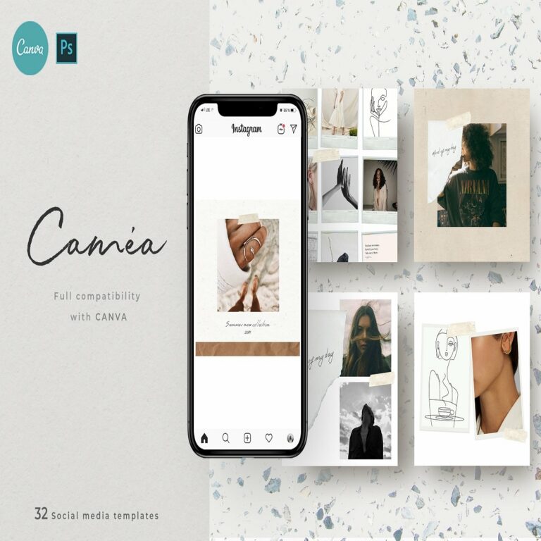 CANVA & PS Camea Premium Social Media Pack - MasterBundles