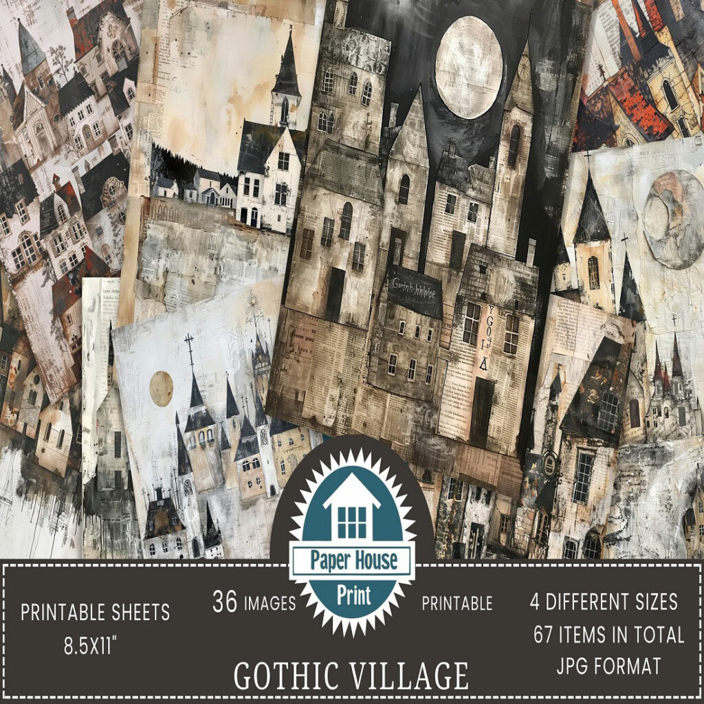 A Gothic Village, Whimsical Houses - MasterBundles