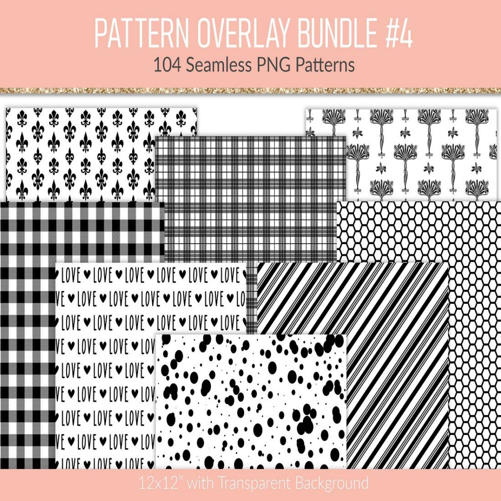 Pattern overlays, seamless PNG paper designs - MasterBundles
