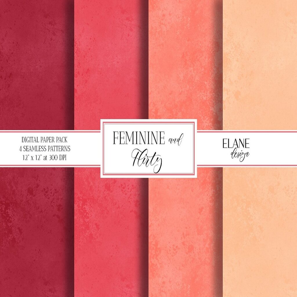 Valentine Seamless Patterns Feminine Colors Digital Paper - MasterBundles