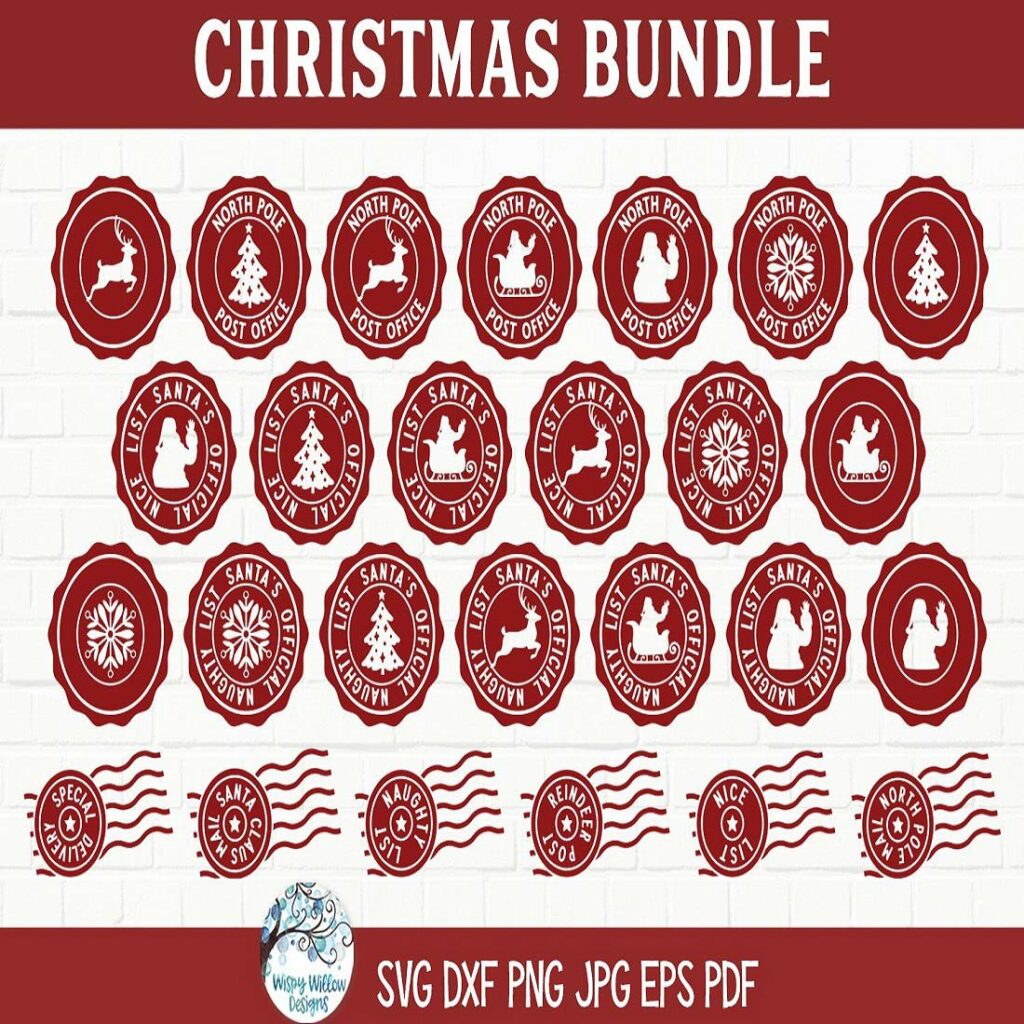 Santa-Mail-Labels-SVG-Bundle-Christmas-Label-Files-Design - MasterBundles