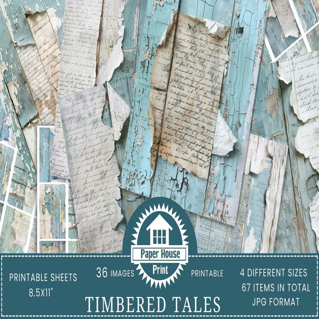 Distressed-Aged-Paper-on-Baby-Blue-Wood - MasterBundles