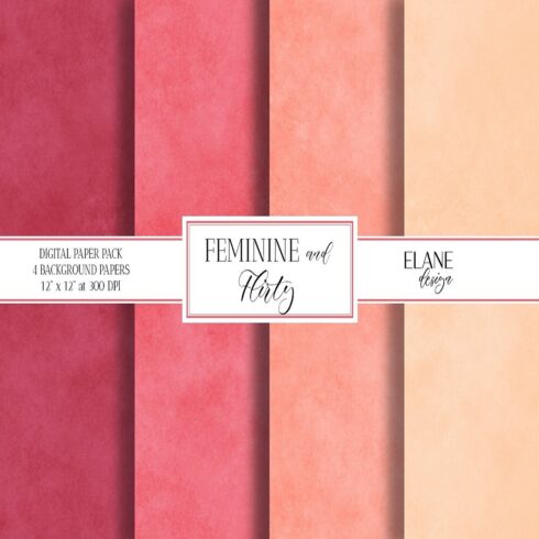 Feminine Colors Digital Paper, Valentine Backgrounds, Love - MasterBundles