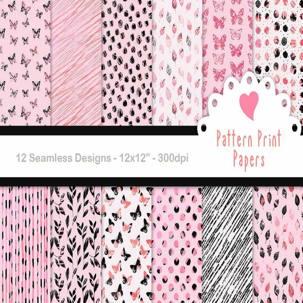 Butterfly garden seamless papers - MasterBundles