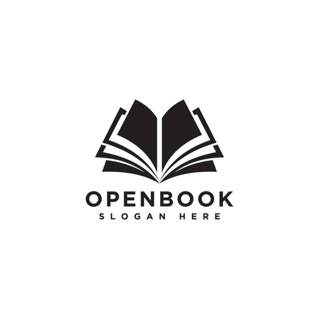 open book logo design - MasterBundles