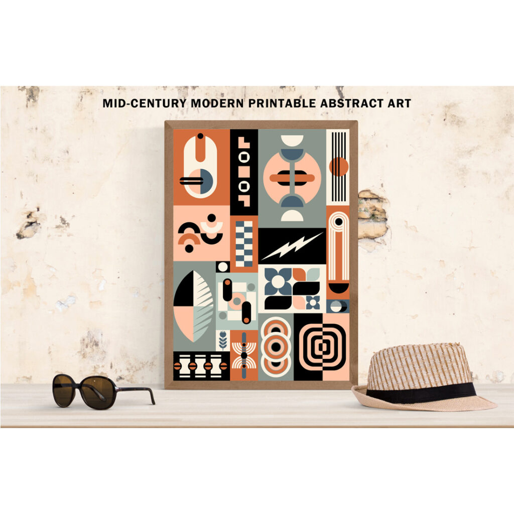 Retro Modern Abstract Geometric Art - MasterBundles