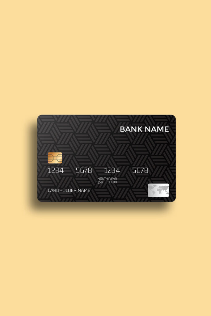 Elegant black debit card design template - MasterBundles
