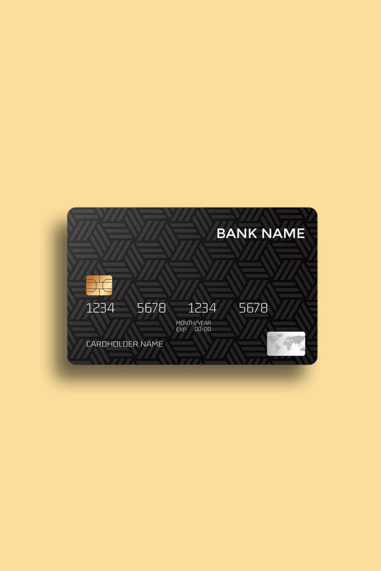 Elegant black debit card design template - MasterBundles