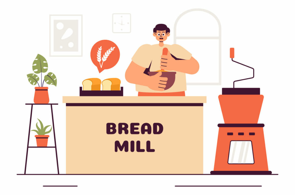 10 Traditional Bread Mill Illustration - MasterBundles