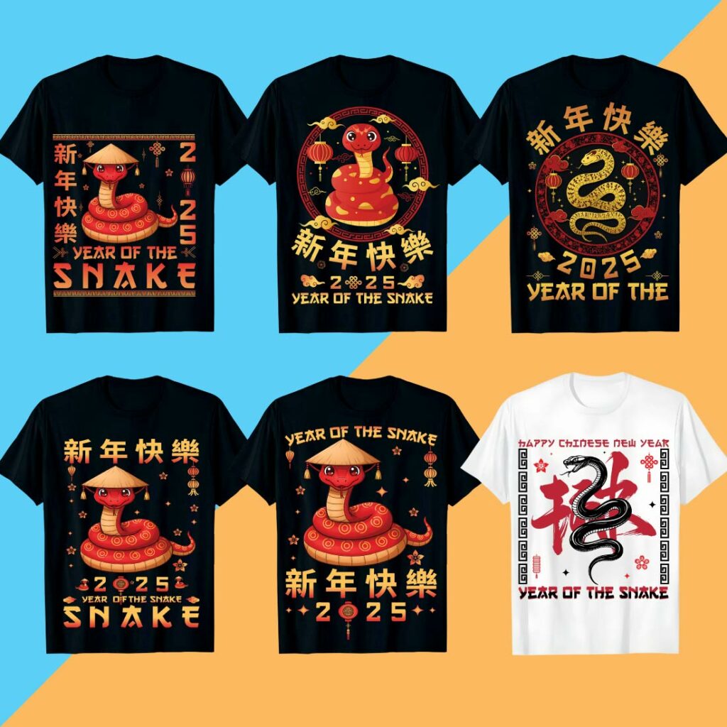 6+ Design Chinese Happy New Year 2025 Snake Design Bundle - MasterBundles