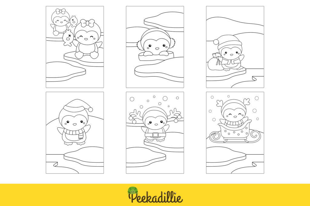 Cute Christmas Penguin Animal Winter Holiday Season Party Cartoon ...