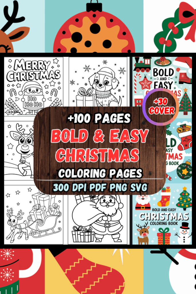 Bold and Easy Christmas Coloring Pages - MasterBundles