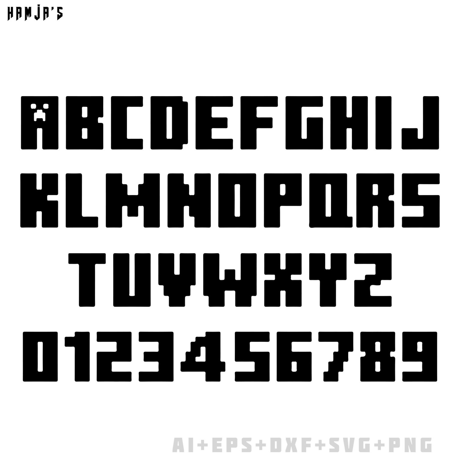 Minecraft Font SVG, Minecraft SVG, Minecraft Alphabet, Minecraft ...