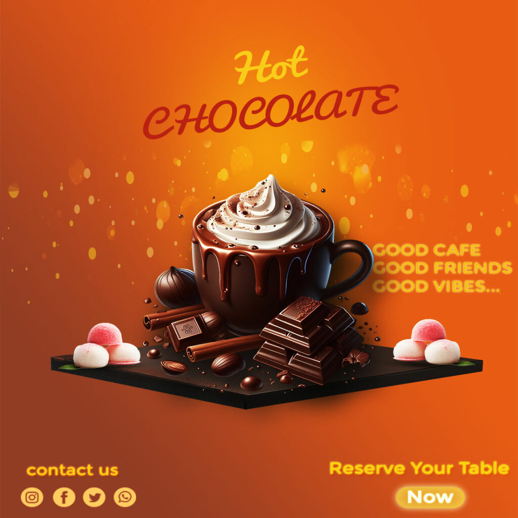 Hot Chocolate Poster Design - Cafe Advertising - MasterBundles