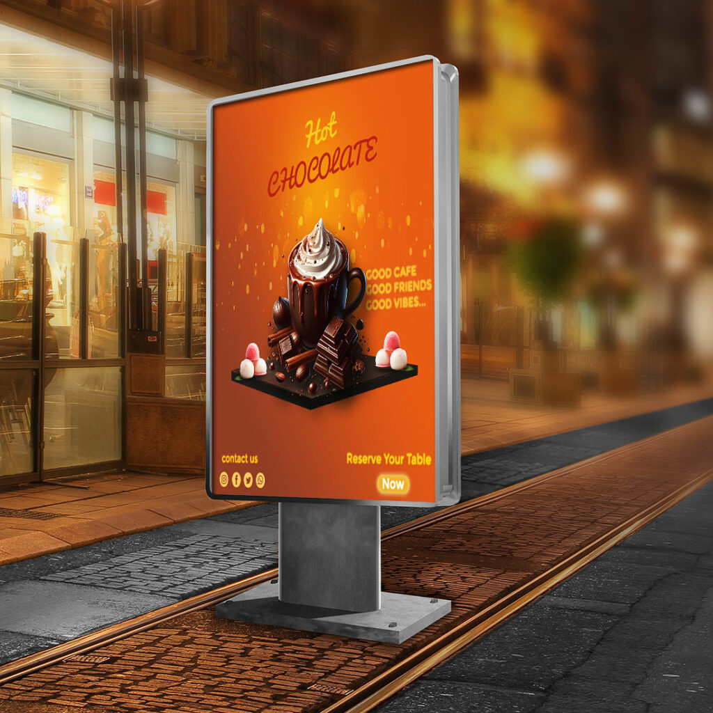 Hot Chocolate Poster Design - Cafe Advertising - MasterBundles