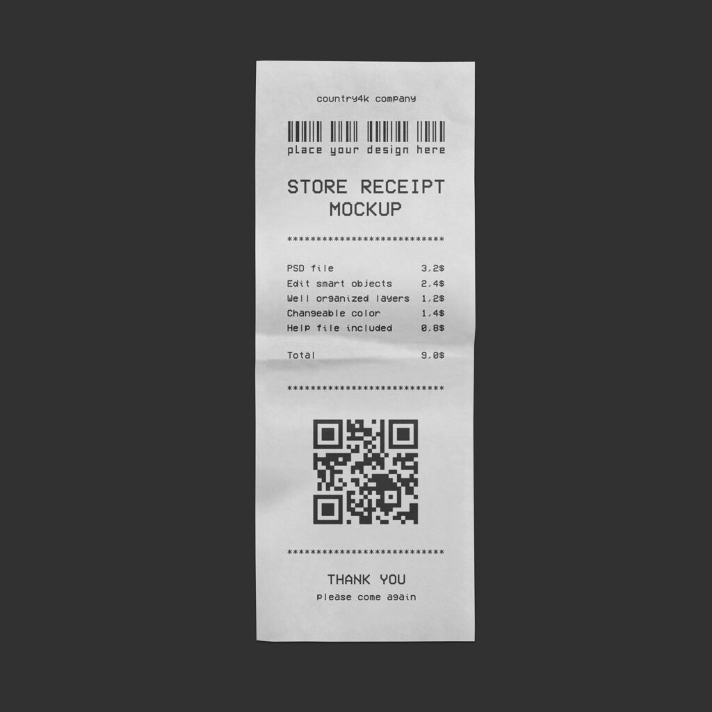 Store Receipt Mockup Set - MasterBundles