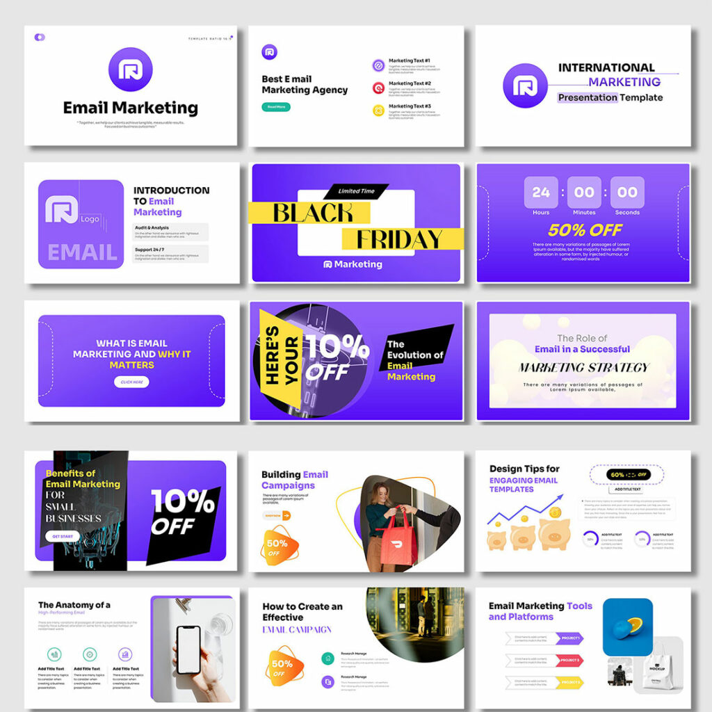 Email Marketing Presentation Template - MasterBundles