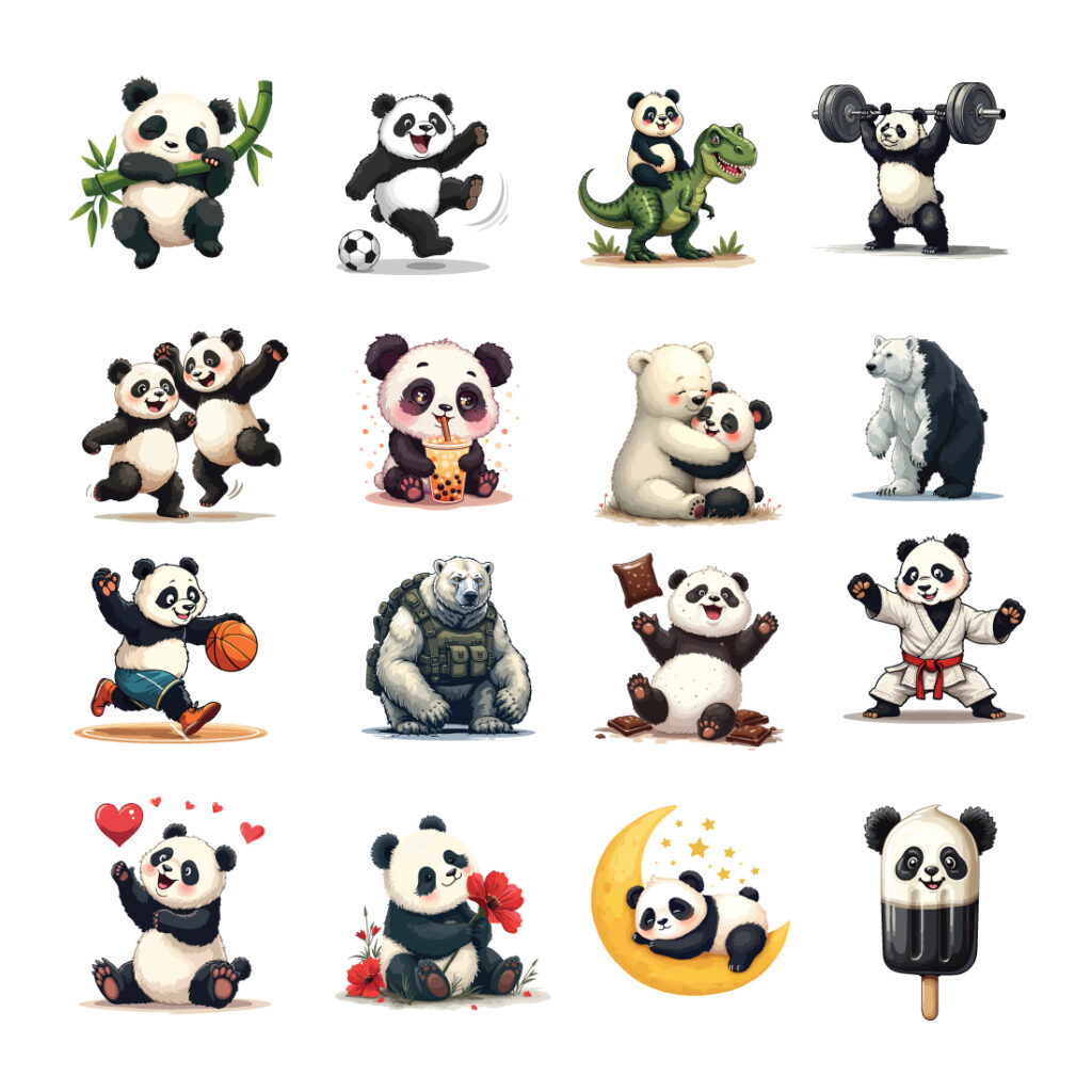 Ultimate Panda Master Bundle - 16 Unique Panda Designs - MasterBundles