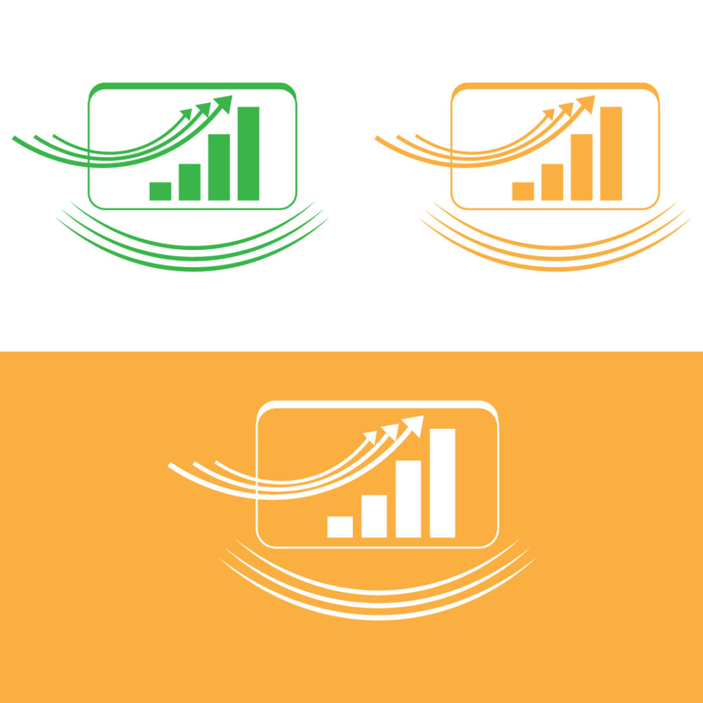 A Business growth logo with chart for your business and company brand ...