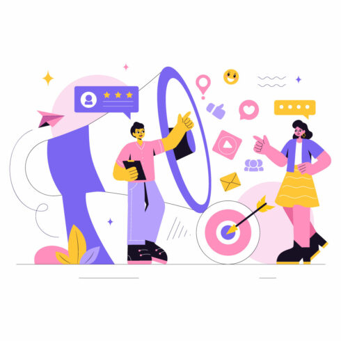 12 Public Relations Illustration - MasterBundles