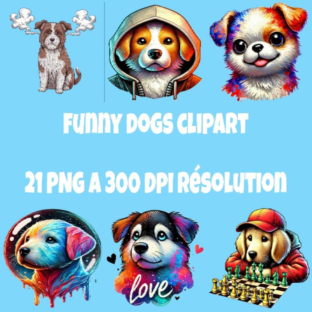 21 PNG funny dogs clipart - MasterBundles