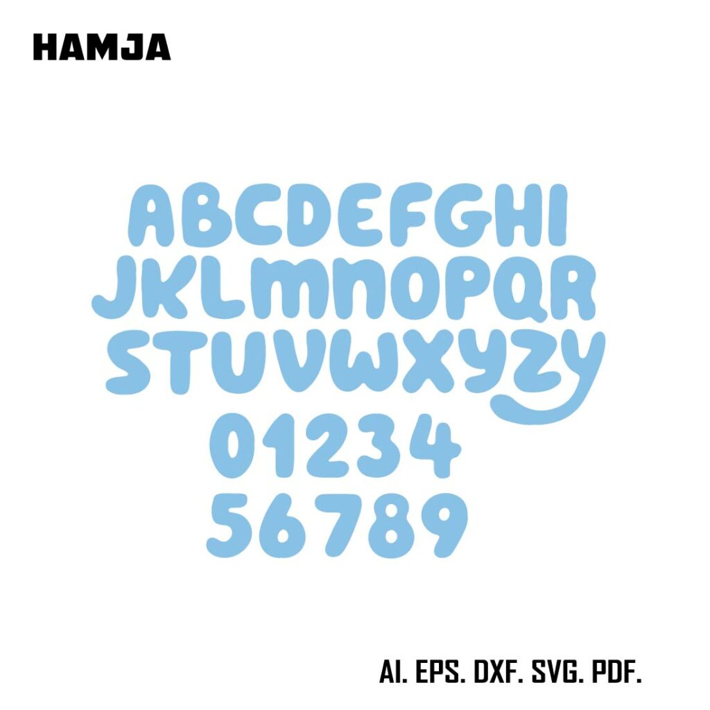 Bluey Font SVG, Bluey Font OTF, Bluey letters SVG, Bluey Alphabet SVG ...