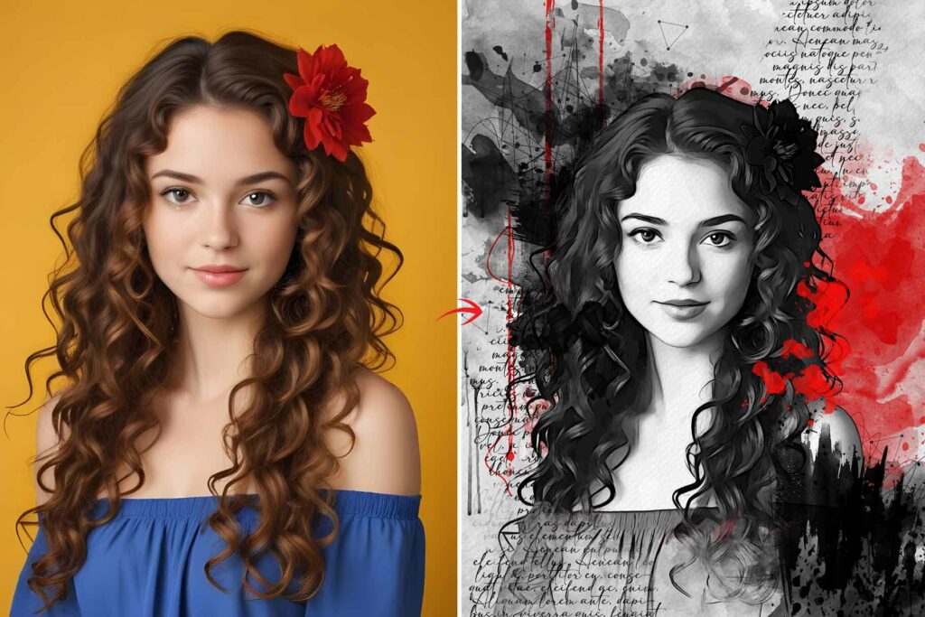 Mixed Art Effect & Photoshop Action - MasterBundles