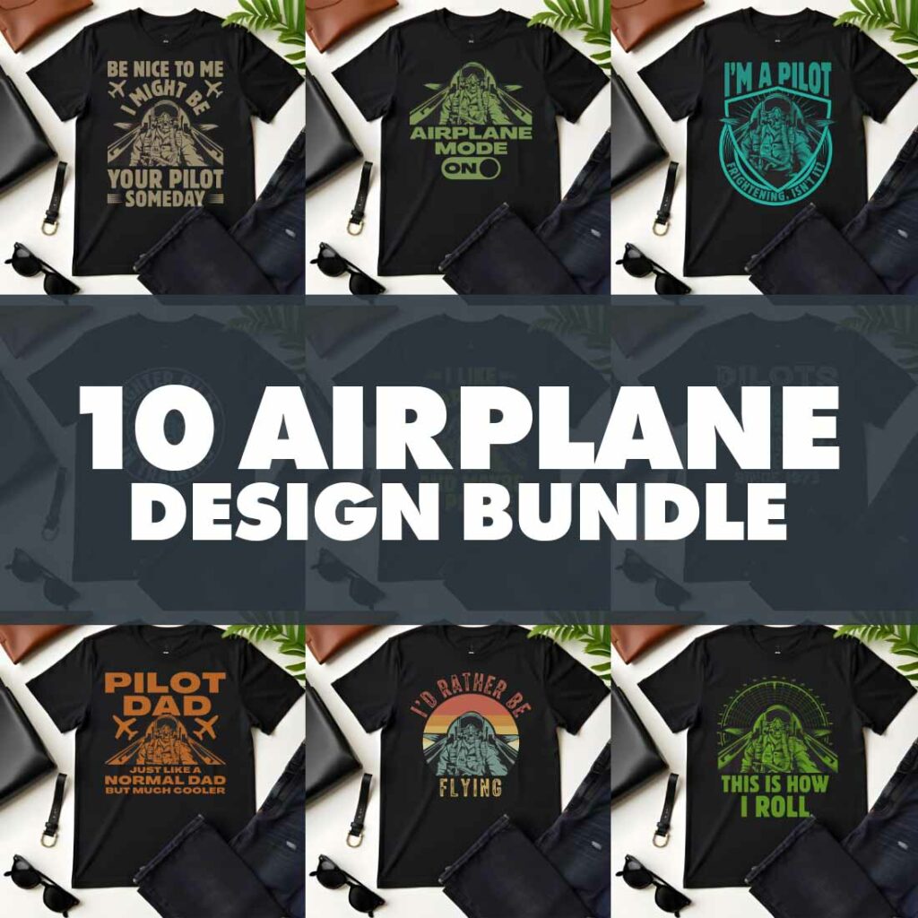 10 Fighter Airplane Graphic Design Bundle For Airplane Lovers ...