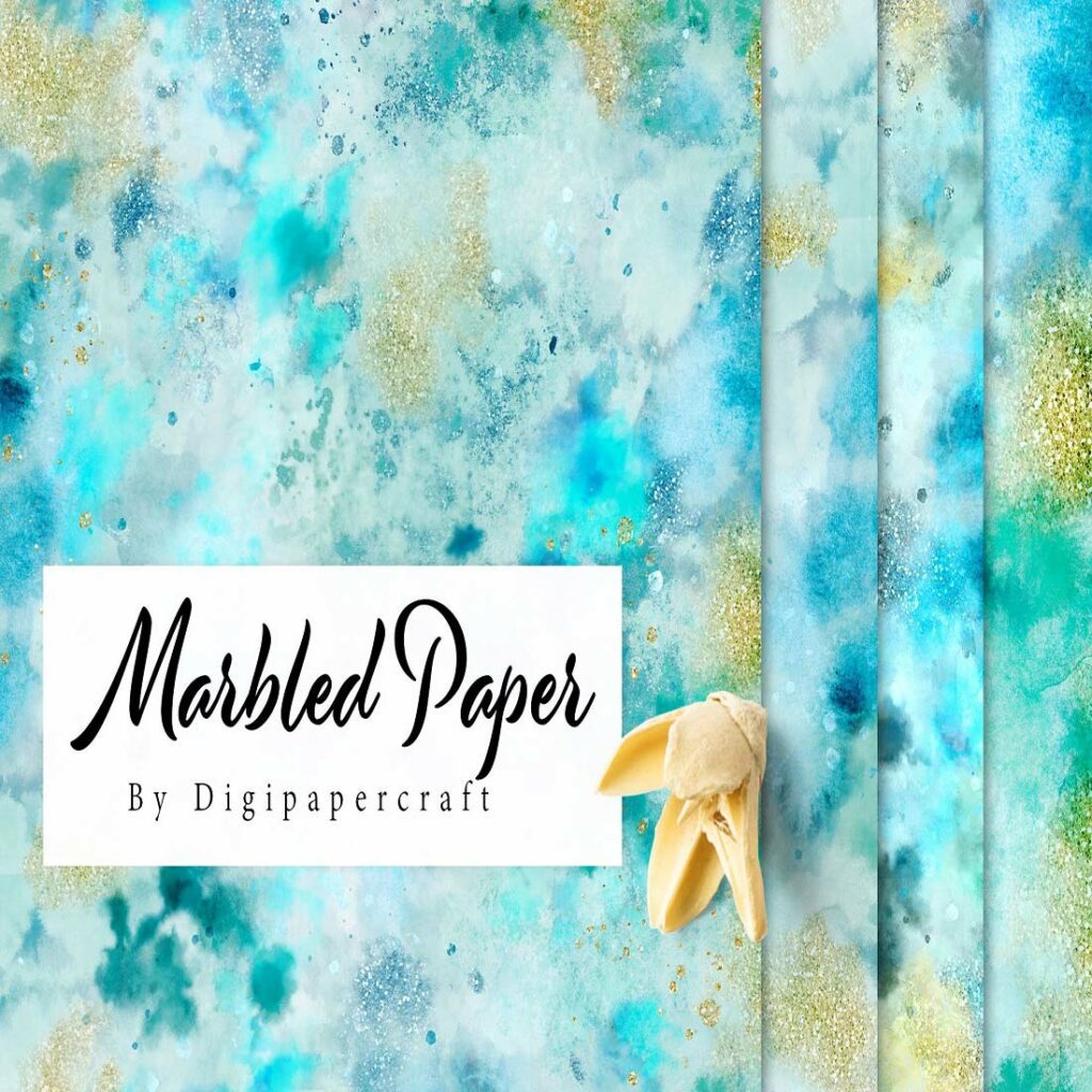 Green Digital Paper, Sea Green Digital Art Print, Abstract - MasterBundles