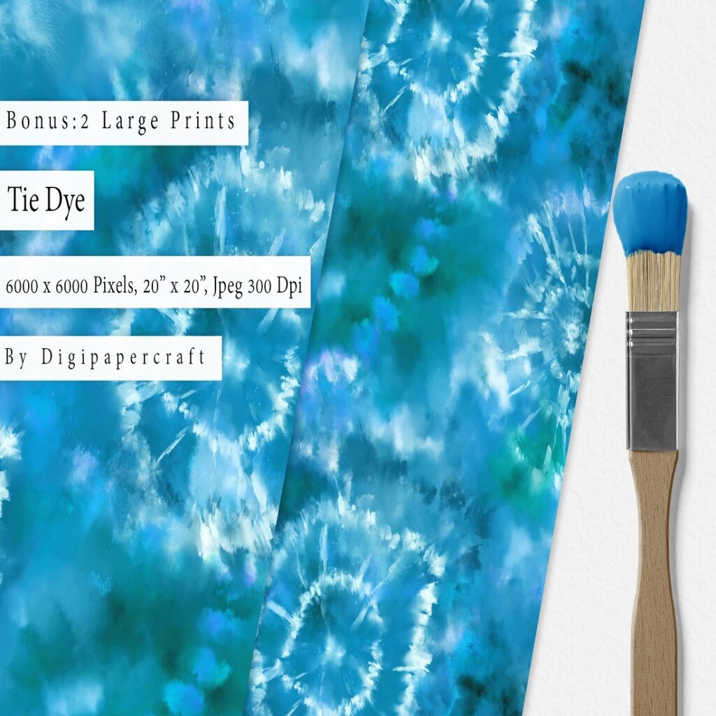 Seamless Tie Dye Digital Paper, Indigo Shibori Tie Dye Paper ...