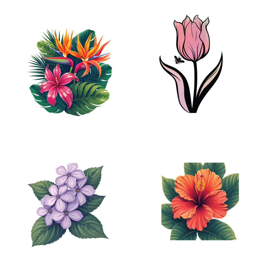 Master Bundle: 9 Elegant Flower Vector Designs - MasterBundles