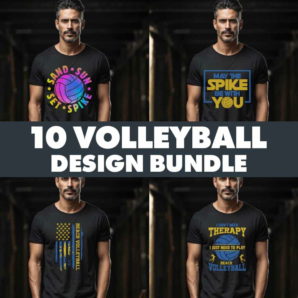 10 Beach Volleyball Graphic Design Bundle For Volleyball Lovers ...