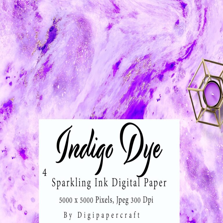 Indigo Ink Digital Print, Watercolor Wash, Blue Ink Marble - MasterBundles