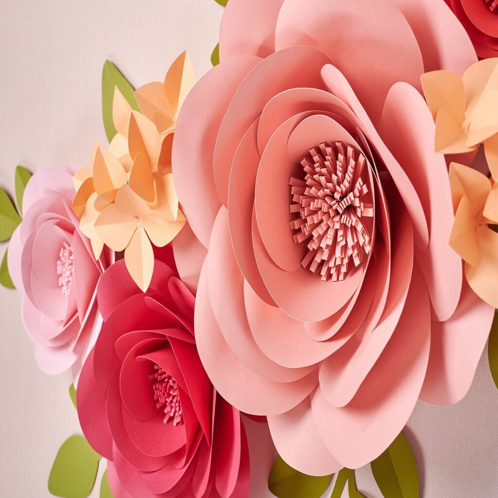 Paper Flower SVG Paper Rose Template 3D Paper Flower - MasterBundles