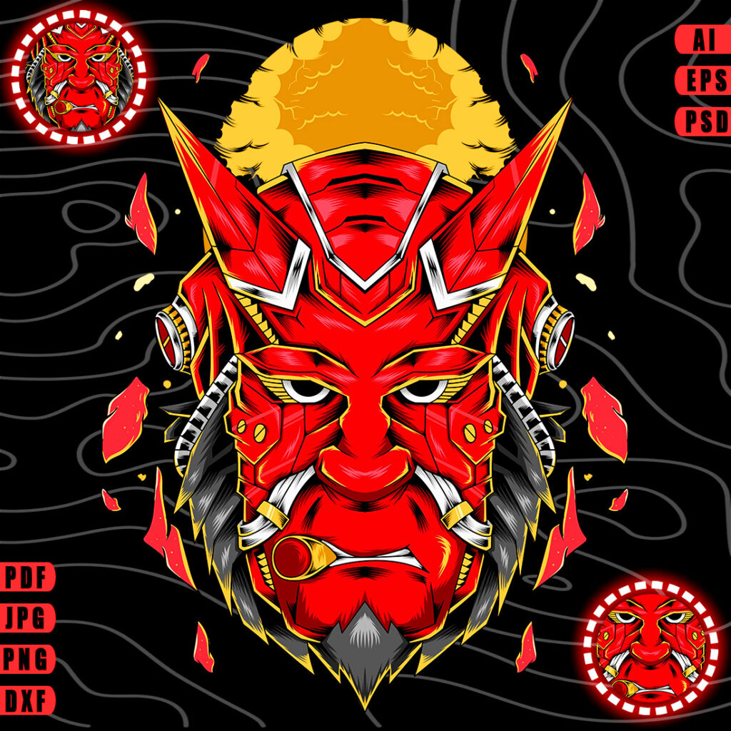Japanese Mask Design - MasterBundles