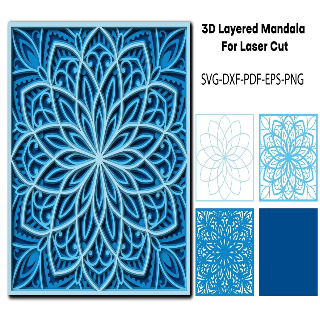 Multilayer Mandala Square Panel Template. Four Layers - MasterBundles