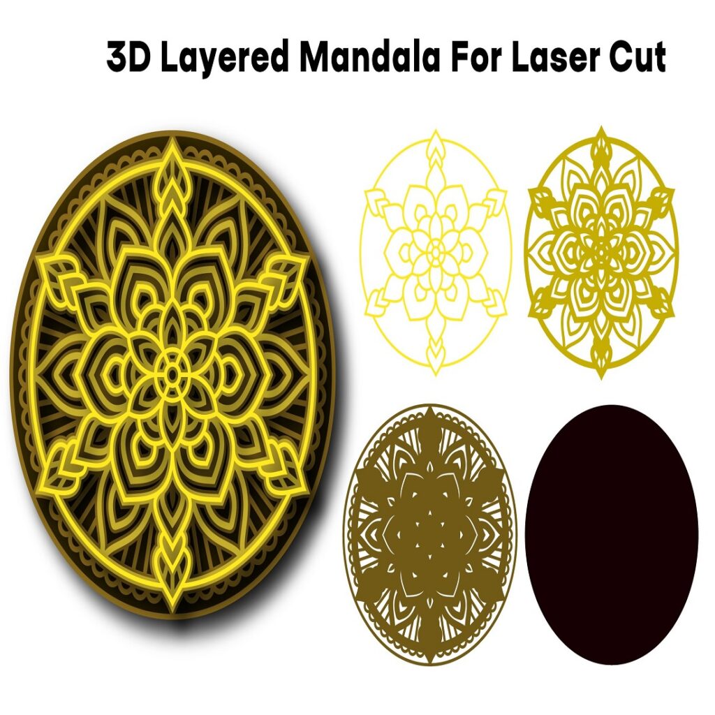 3D Layered Mandala SVG files for Laser Cut, Circuit - MasterBundles