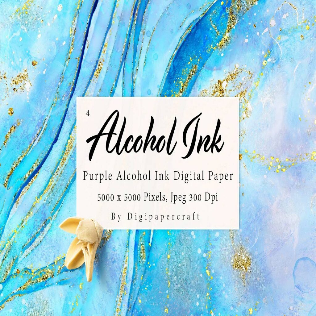 Alcohol Ink Digital Paper, Ink textures, Blue alcohol ink, - MasterBundles