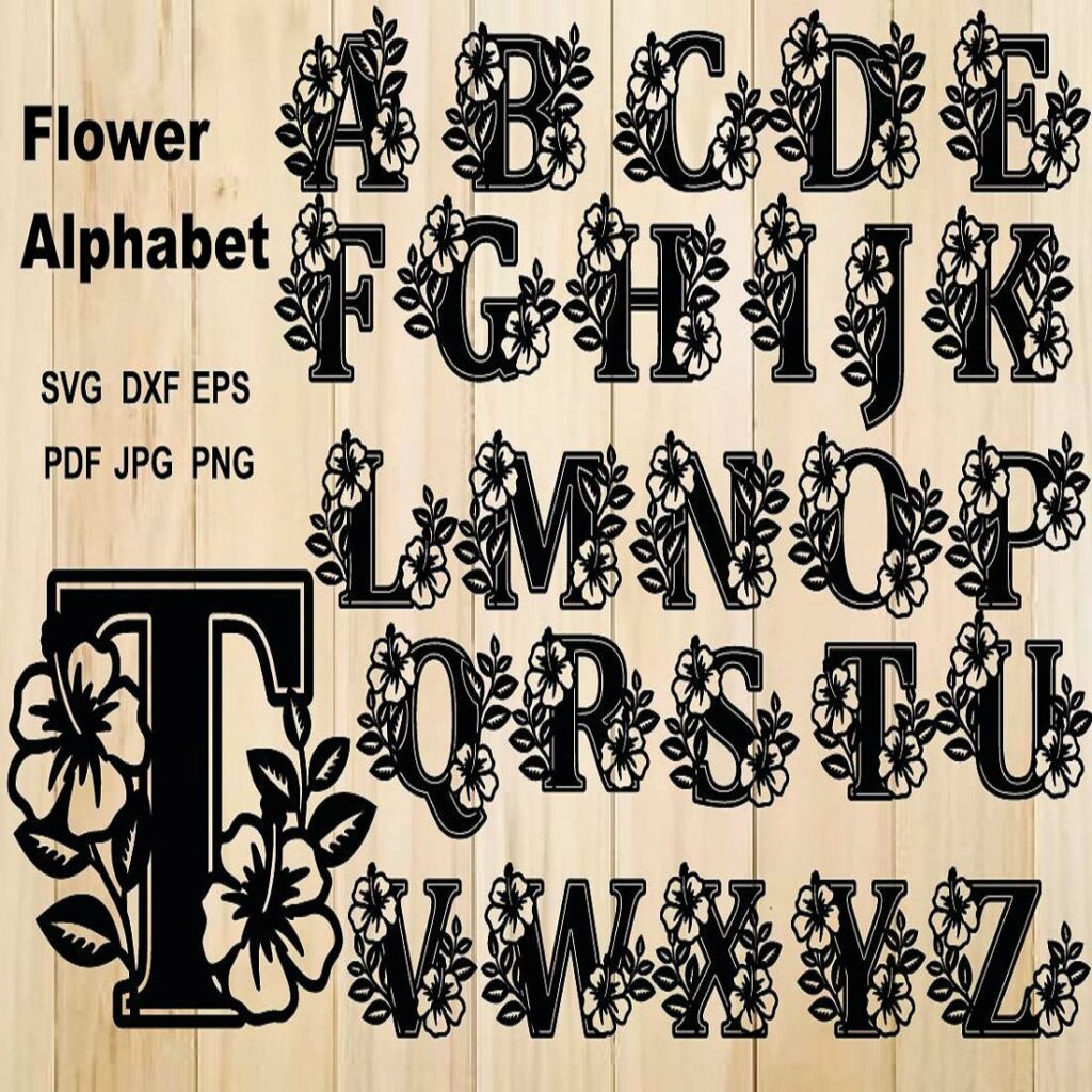 Flower Letters SVG Floral Alphabet SVG Bundle - MasterBundles
