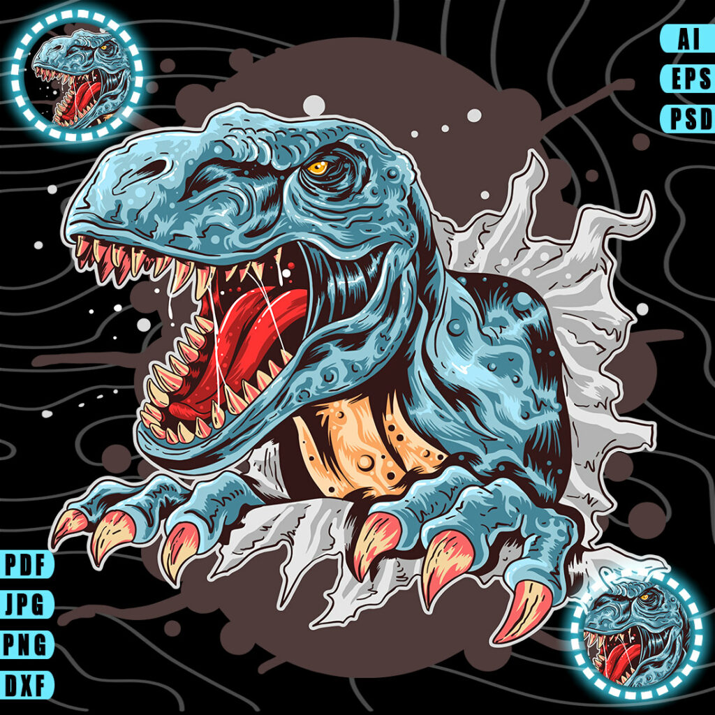 Angry Dinosaur Design - MasterBundles