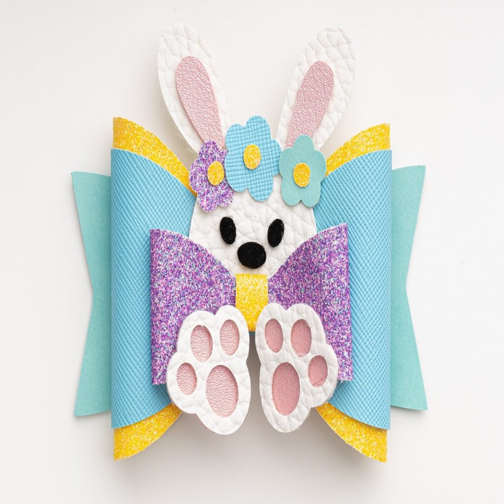 Easter Bunny Bow SVG, Faux Leather Bow Template, Rabbit Bow - MasterBundles