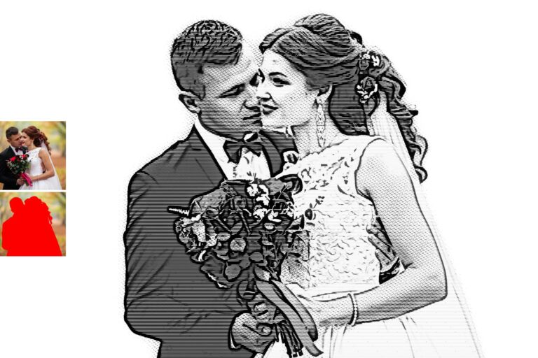 Cross Hatching Photoshop Action - MasterBundles